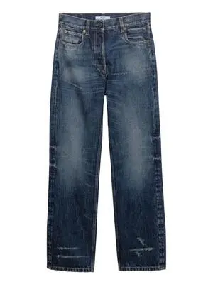 Prada Straight-Leg Washed Denim Jeans Navy