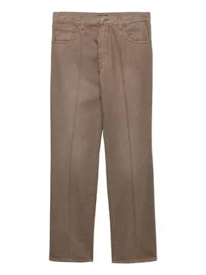 Prada Five-Pocket Garment-Dyed Jeans Brown