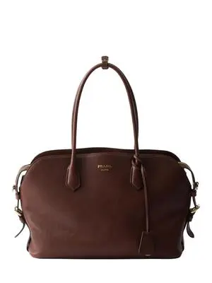 Prada Leather Tote Bag Cocoa