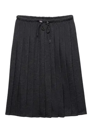 Prada Pleated Jersey Skirt Slate Gray