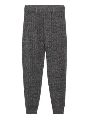 Prada Wool And Cashmere Pants Slate/dark Brown