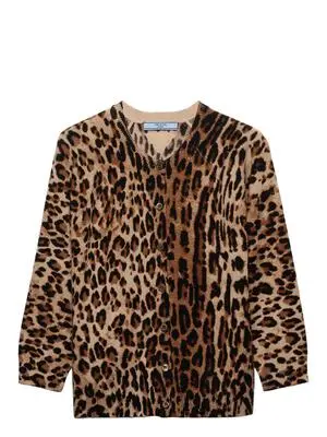 Prada Printed Cashmere Cardigan - Brown