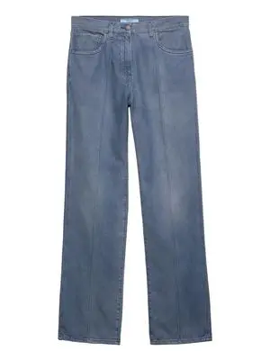 Prada Washed Straight Fit Jeans Denim