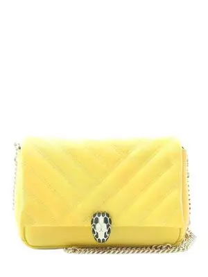 BVLGARI 2010-2025 Leather Serpenti Cabochon Chain Crossbody Bag - Yellow