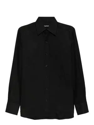 TOM FORD Washed Twill Shirt - Black
