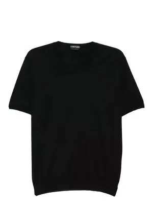 TOM FORD Crew Neck Cotton T-shirt - Black