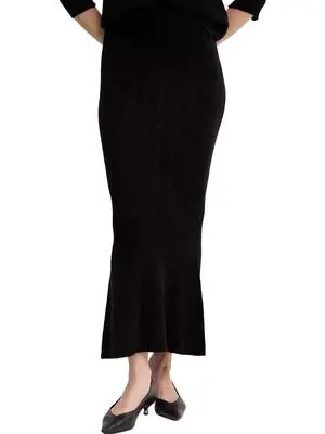 TWINSET Cable-knit Midi Skirt - Black