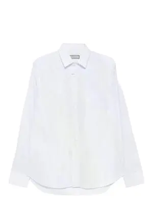Canali Long Sleeve Checked Shirt - White