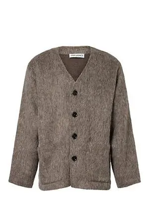 Our Legacy V-neck Wool-alpaca Blend Cardigan - Mole Grey