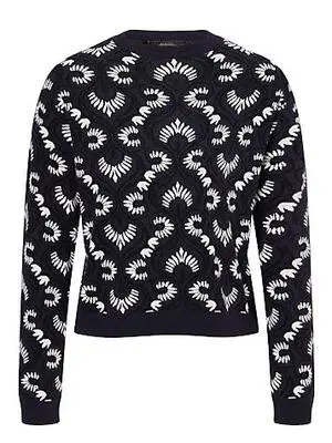 Max Mara Jacquard Knitted Jumper - Navy