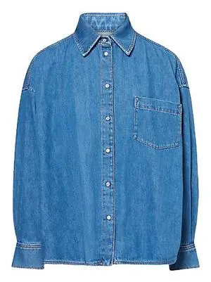 Max Mara Relaxed Washed Denim Shirt - Navy Medium Clean