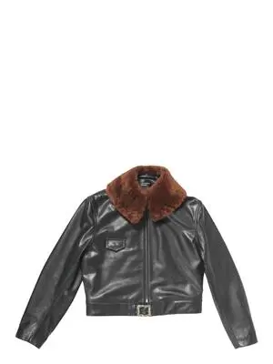 Enfants Riches Déprimés Hotrod Jacket With Shearling Collar - Black
