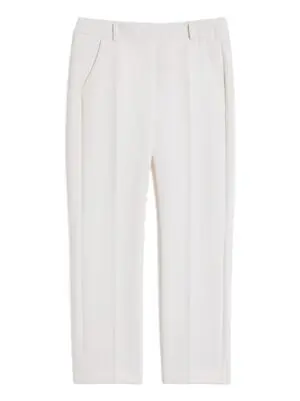 Max Mara Double-faced Viscose Canvas Trousers - Ivory
