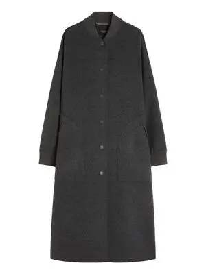 Max Mara Long Wool-blend Coat - Dark Grey