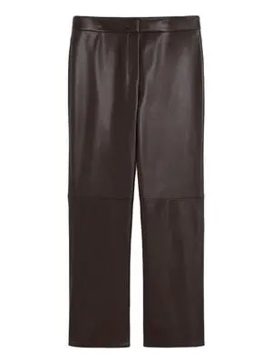 Max Mara Slim-fit Coated Fabric Trousers - Chocolate