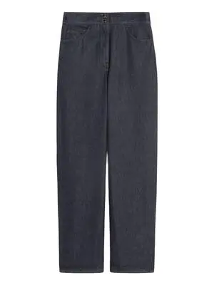 Max Mara Denim-look Cotton Trousers - Midnightblue