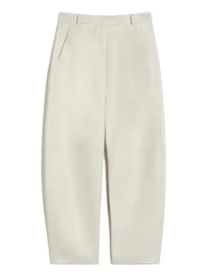Max Mara Coated Fabric Barrel-leg Trousers - Sand