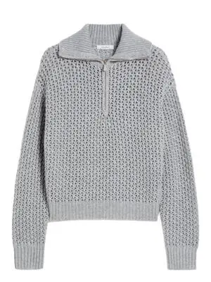 Max Mara Wool, Cashmere And Lurex Sweater - Light Grey