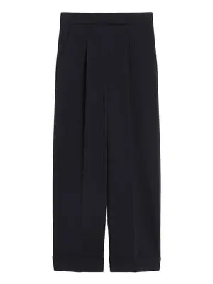 Max Mara High-waisted Wool Trousers - Ultramarine