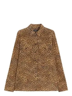 Max Mara Printed Silk Pocket Shirt - Camel