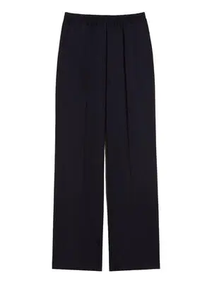 Max Mara Pure Woollen Cloth Straight Trousers - Navy