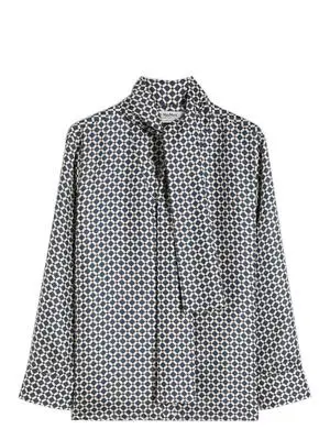 Max Mara Printed Silk Twill Shirt - Midnightblue