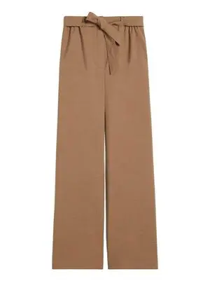 Max Mara Stretch Wool Cloth Trousers - Hazelnut Brown
