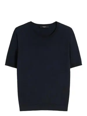Max Mara Silk And Cotton Jumper - Navy