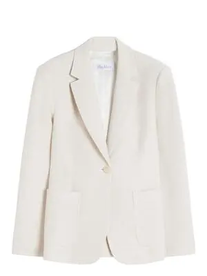 Max Mara Single-breasted Piqué Jersey Blazer - Ivory