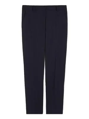 Max Mara Stretch Wool Cigarette Trousers - Navy