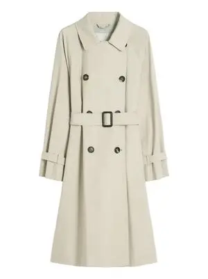 Max Mara Cotton-blend Twill Trench Coat - Natural
