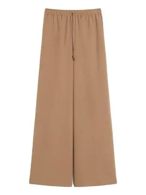 Max Mara Wide-fit Washed Silk Trousers - Hazelnut Brown