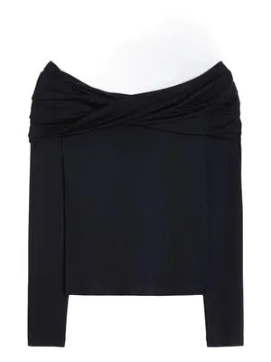 Max Mara Wool Off-the-shoulder Top - Ultramarine