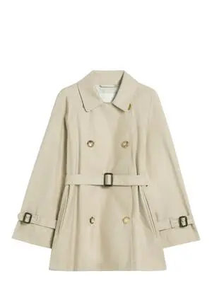 Max Mara Cropped Water-repellent Twill Trench Coat - Sand