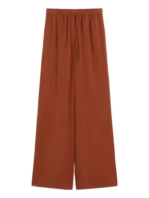 Max Mara Wide-fit Washed Silk Trousers - Terra Cotta