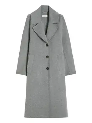 Max Mara Single-breasted Wool Broadcloth Coat - Medium Grey
