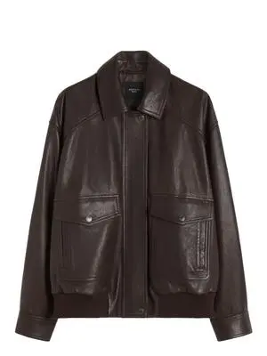 Max Mara Leather Jacket - Brown