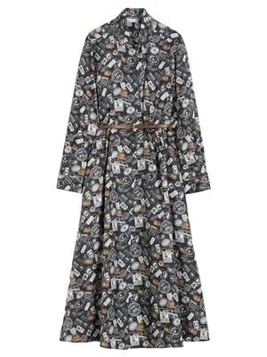 Max Mara Printed Silk Twill Shirt Dress - Ultramarine