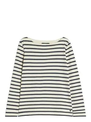 Max Mara Striped Cotton Jersey T-shirt - Ivory