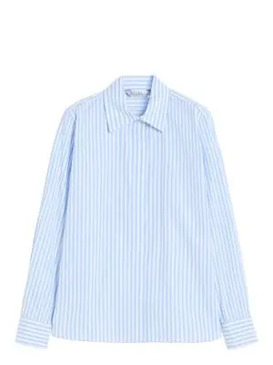 Max Mara Striped Poplin Shirt - Light Blue