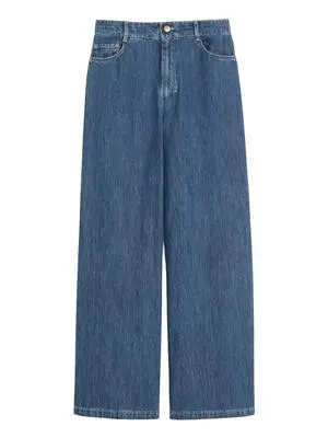 Max Mara Wide-leg Denim Jeans - Midnightblue