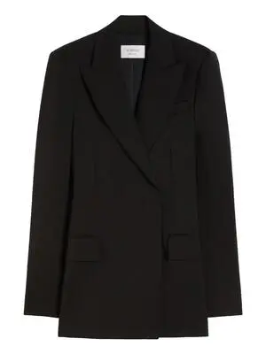 Max Mara Natural Stretch Pure Wool Tailored Blazer - Black