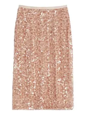 Max Mara Calf-length Sequin-embroidered Tulle Skirt - Nudo