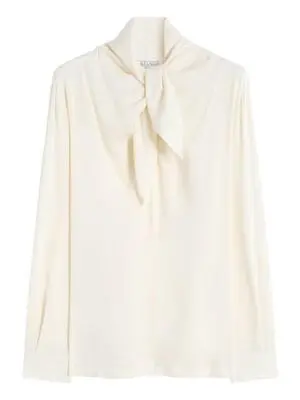 Max Mara Silk Charmeuse Blouse - Ivory