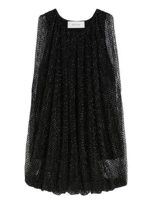 Max Mara Mesh Top With Crystals - Black