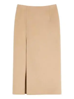 Max Mara Long Double-faced Wool Skirt - Caramel