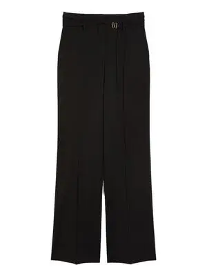 Max Mara Flared Wool Trousers - Black