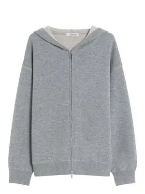 Max Mara Wool And Cashmere Hooded Cardigan - Medium Grey