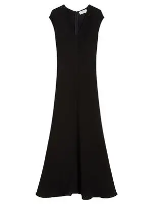 Max Mara Long Dress With V-neck - Black