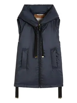 Max Mara Water-repellent Padded Canvas Hooded Gilet - Midnightblue